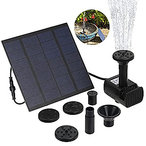 BSHAPPLUS Solar Bird Bath Fountain Pump - 1.8w, New Upgrade Water Fountain with Solar Panel & 4 Nozzles, Water Feature Fountain for Bird Bath, Garden, Fish Tank, Small Pond, Lawn, Aquarium