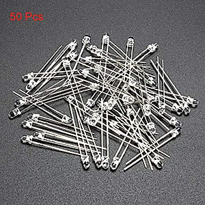 uxcell 50pcs Photosensitive Diode Photodiodes Light Sensitive Sensors, 3mm Clear Round Head Receiver Diode