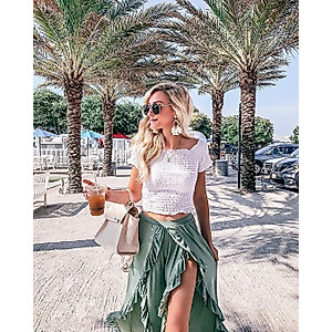 WFYOU Rattan Tassel Earrings for Women Bohemian Statement Handmade Woven Drop Dangle Earrings