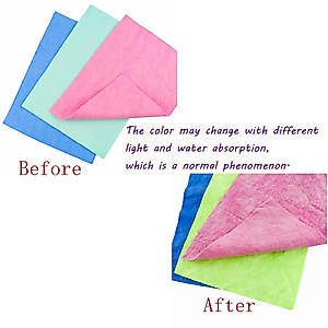 Ilets 3 Colors a Pack Absorbent Chammy Cloths - Stamp & Glass Cleaner - Easy to Use - 6x8 inch