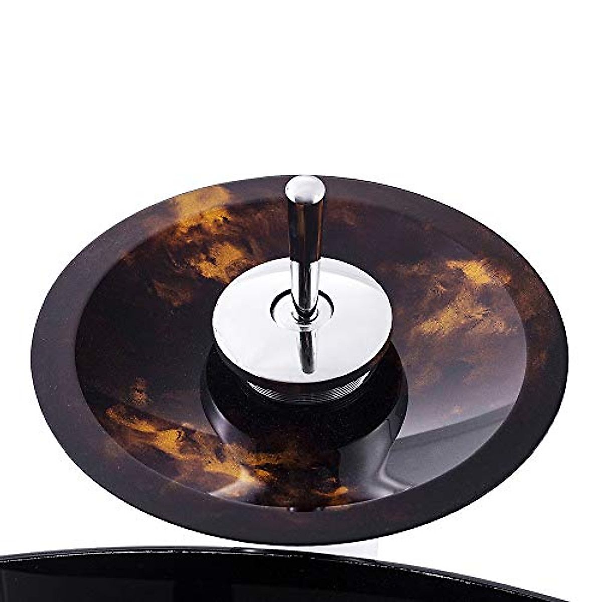 YOtat Tempered Glass Sink, Hotel Sink, Bath om Toilet Basin, Household Hotel Kitchen Accessories (A)