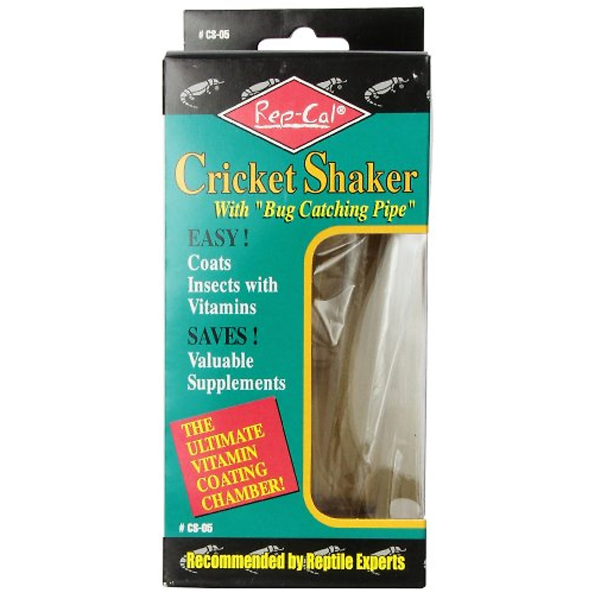 Rep-Cal SRP00500 Cricket Shaker with Bug Catching Pipe Reptile Vitamins and Supplements
