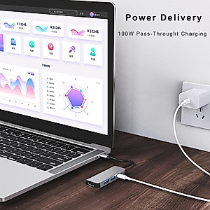 QCEs USB C to HDMI Hub Dock for Switch, Portable Switch Dock HDMI TV Adapter with USB 3.0, PD Fast Charging Compatible with Nintendo Switch, MacBook Pro iPhone 15 Pro Max, Samsung Dex