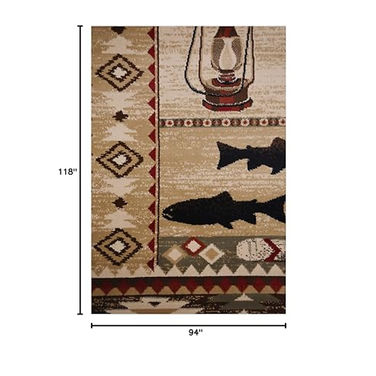 Rustic Lodge Brown 8x10 Area Rug, 7'10x9'10