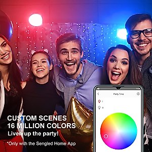Sengled Smart Bulbs, BR30 Smart WiFi Flood Light Bulb That Work with Alexa Google, E26 Base, CRI>90, 650LM (65W Equivalent), Dimmable Color Light Bulbs, 2.4GHz WiFi Only, No Hub Required, 4 Pack