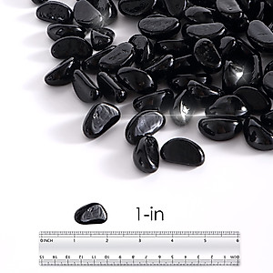 Empava 10 lbs. 1.0-in Cashew Reflective Tempered Glass for Gas Fire Pit, Onyx Black