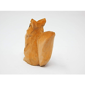 Selsela Squirrel Figurine Garden Statue Home Decoration Miniature Wood Forest Critter Art Mini Carved Small Animal