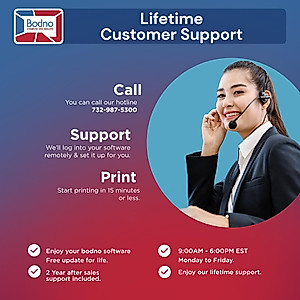 Bodno Seaory S26 Single Sided ID Card Printer & Complete Supplies Package ID Software and Camera - Silver Edition