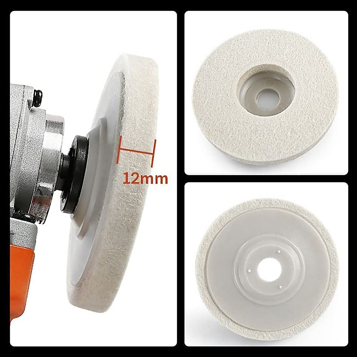 2023 New Wool Polishing Wheel Disc - Wool Felt Polishing Wheel Disc Kit for 4" Angle Grinder 100 Angle Grinder, Durable Felt Polishing Pads for Metal, Marble Stone, Furniture Car Wax (2)