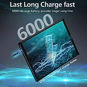 Tablet 10 Inch Android 11.0 Tablet with Keyboard, Dual 2.4+5G WiFi Tablets 64GB Storage 128GB Expandable, 4G RAM 6000mAh Battery Google Certified Tablet Include Keyboard Mouse Case Stylus