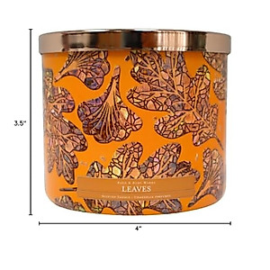Bath & Body Works Leaves 3-Wick Scented Candle 14.5oz, Orange