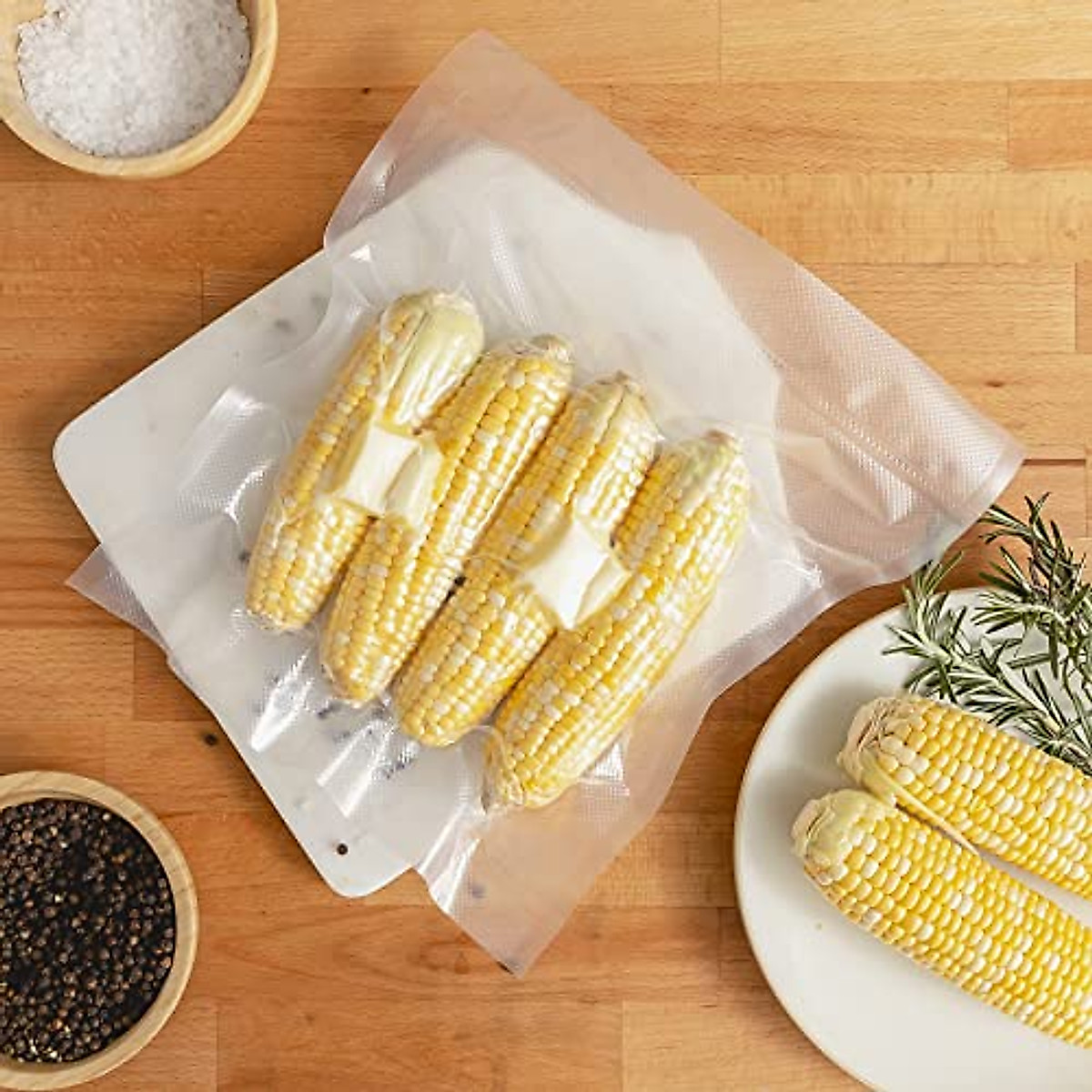 Avid Armor Vacuum Sealer Bags Rolls - 4 Pack 11"x 25' (2 Rolls) and 8"x 25' (1 Roll) & Bonus 8" x25' Black/Clear Roll Compatible with Foodsaver Food Sealer Machines BPA Free Sous Vide 100 Feet Total