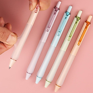 WRITECH Gel Ink Retractable Pens: Black Ink 0.7mm medium Point Pen Set, Extra Smooth Tip No Bleed Smear Smudge Refillable Clickable Pens Bulk for Writing Journaling Multicolor Fine Pens 8ct