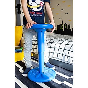 Studico ActiveChairs Adjustable Wobble Chair, Flexible Classroom Seating improves Focus, Posture & Helps ADHD/ADD. Classroom Stools, Active Wobble Chairs, Adjusts from 16.65" to 23.75" Ages 13-18 Blue