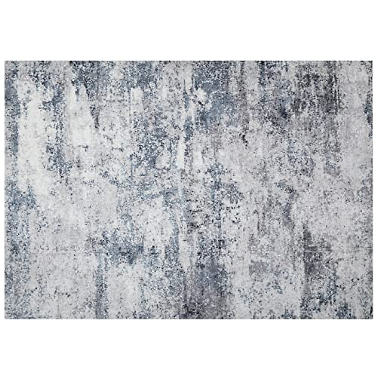 Area Rug Living Room Rugs: 5x7 Indoor Abstract Soft Fluffy Pile Large Carpet with Low Shaggy for Bedroom Dining Room Home Office Decor Under Kitchen Table Washable - Gray/Blue