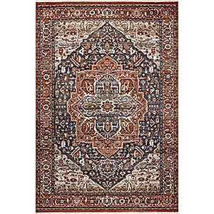nuLOOM Oliveira Floral Medallion Fringe Area Rug, 5' 3" x 7' 7", Red