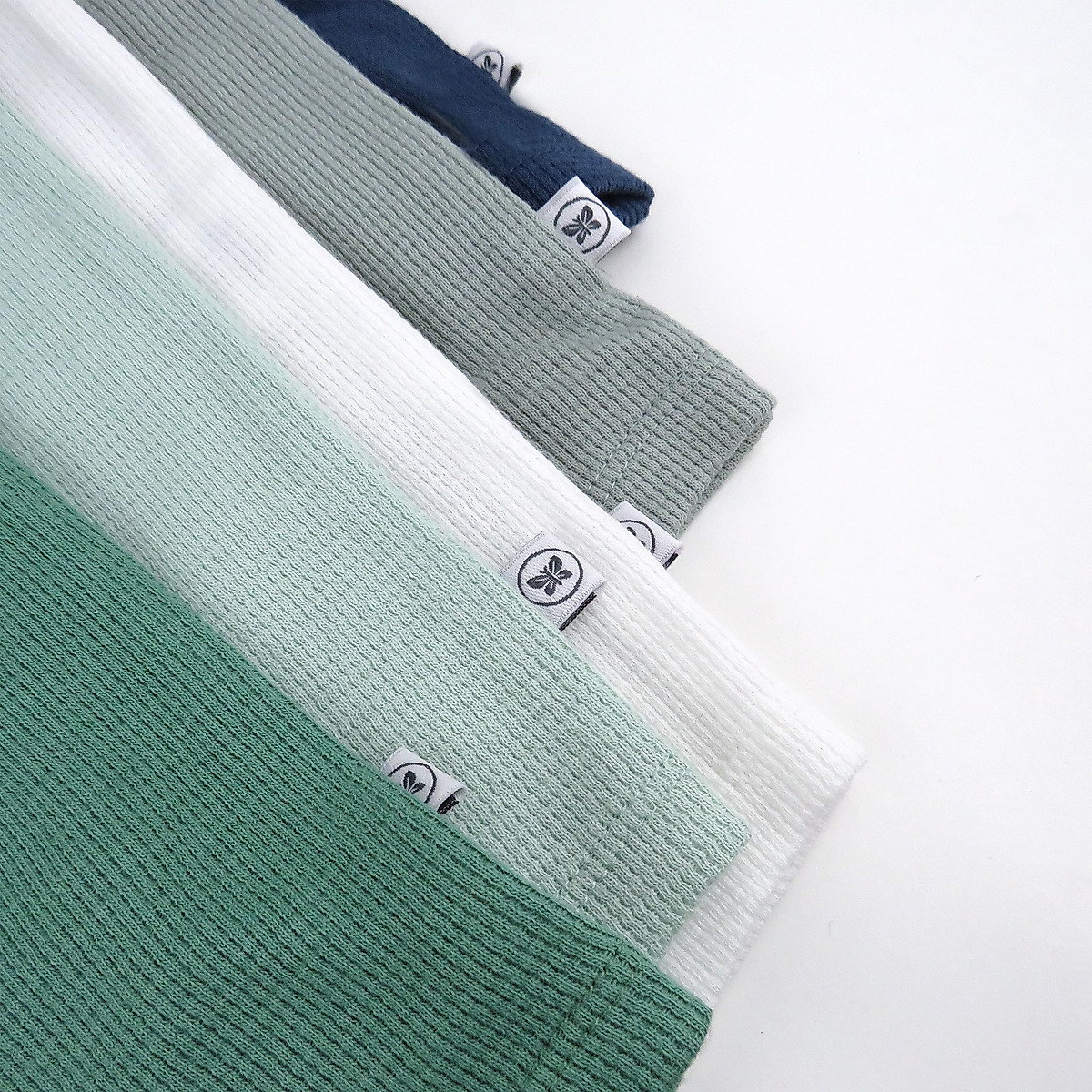 HonestBaby 5-Pack Waffle Henley Long Sleeve Shirts 100% Organic Cotton for Infant Baby and Toddler Boys, Unisex , Good Natured, 24 Months