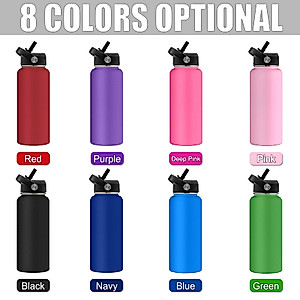 Custom Water Bottles Personalized with Straw Lid 24 oz Customized Stainless Steel Water Bottles with Engraved Names Double Wall Insulated for School Sports