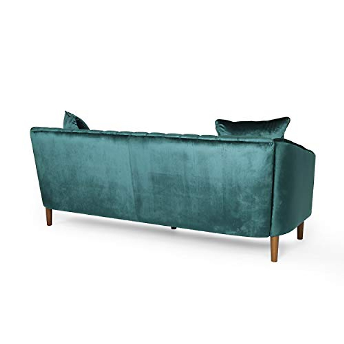 Christopher Knight Home Susan Velvet 3 Seater Sofa, Teal + Dark Brown