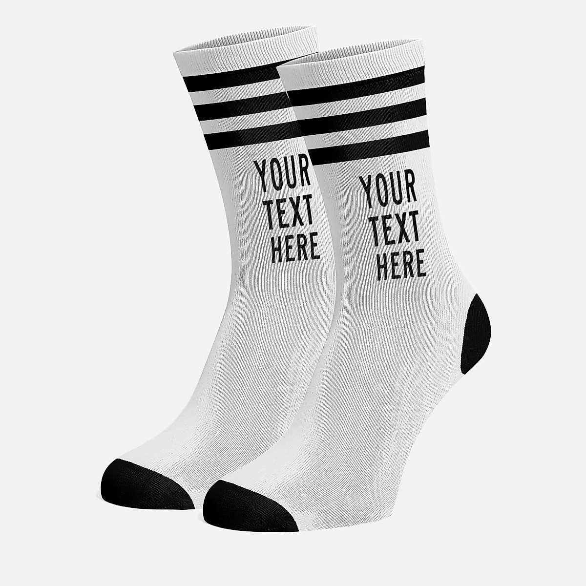 LoveHujiu Custom Stripe Sports Socks Personalized Socks With Text Funny Crew Sock Birthday Christmas Novelty Socks Gifts For Men Women
