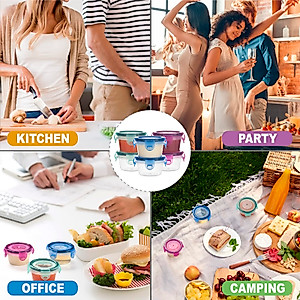 Freshmage Condiment Containers with Lids, 6 Pack 2.7 oz Reusable Leakproof Salad Dressing Container To Go Mini Meal Prep Sauce Cups