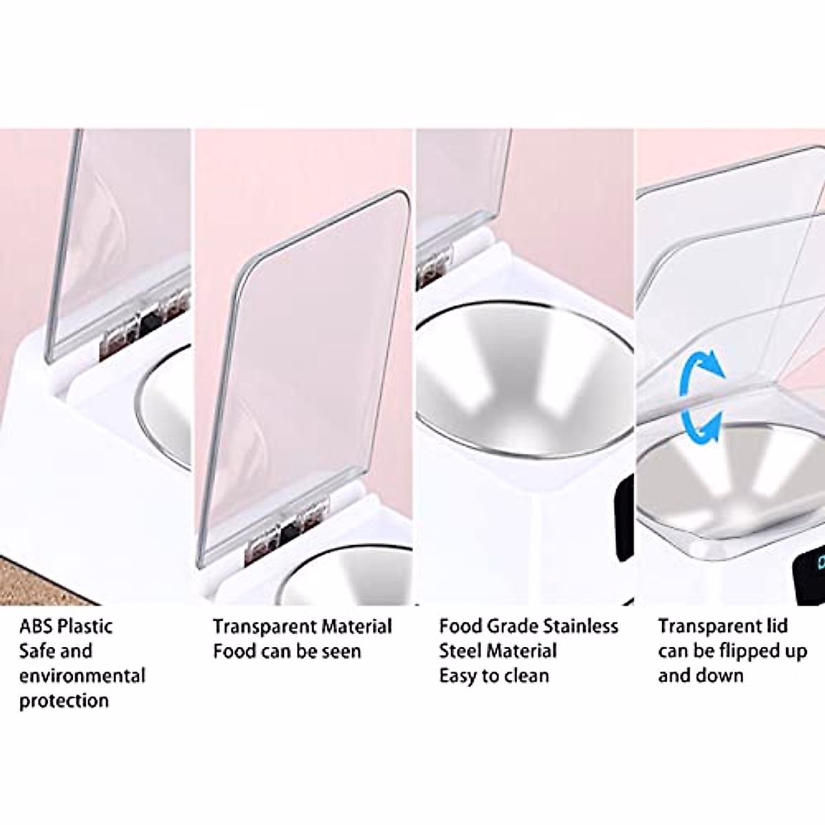 350ml Automatic Smart Cat Feeder Bowl Sensitive Open Cover Pet Feeder Transparent Lid Prevent Slip IR Induction for Small Pet for Dogs
