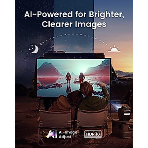 NEBULA Mars 3 Outdoor Portable Projector, 1000 ANSI Lumens, AI-Powered Image, Built-In Battery with 5 Hour Playtime, Android TV, 200 Inch Home Theater, Camping, Road Trip, Backyard, or Anywhere