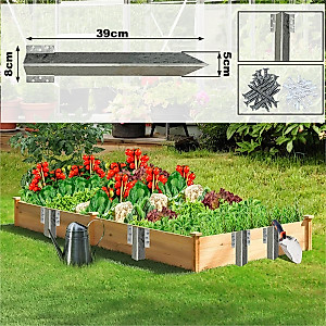 10pcs Sleeper Stakes,Metal Stakes Heavy Duty,Fence Post Repair Stakes Anchors Ground Spikes, Metal Stakes for Ground,Raised Garden Bed,Wooden Garden Edging Border,Driveway,Path Edging