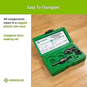 Greenlee 655 4-Piece Quick Change Carbide-Tipped Hole Cutter Set, 7/8" - 1-3/8"