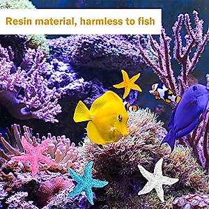 Cobee® Realistic Starfish Aquarium Ornament, 4 Pieces Resin Starfish Fish Tank Decoration Tropical Sea Animal Aquarium Decor Simulation Starfish Figurines Fish Tank Accessories