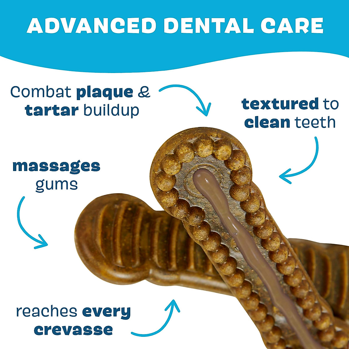 Bark Bright Durable Dog Dental Kit for Tough Chewers - 15 Chew Sticks & Toothpaste - Large Breeds