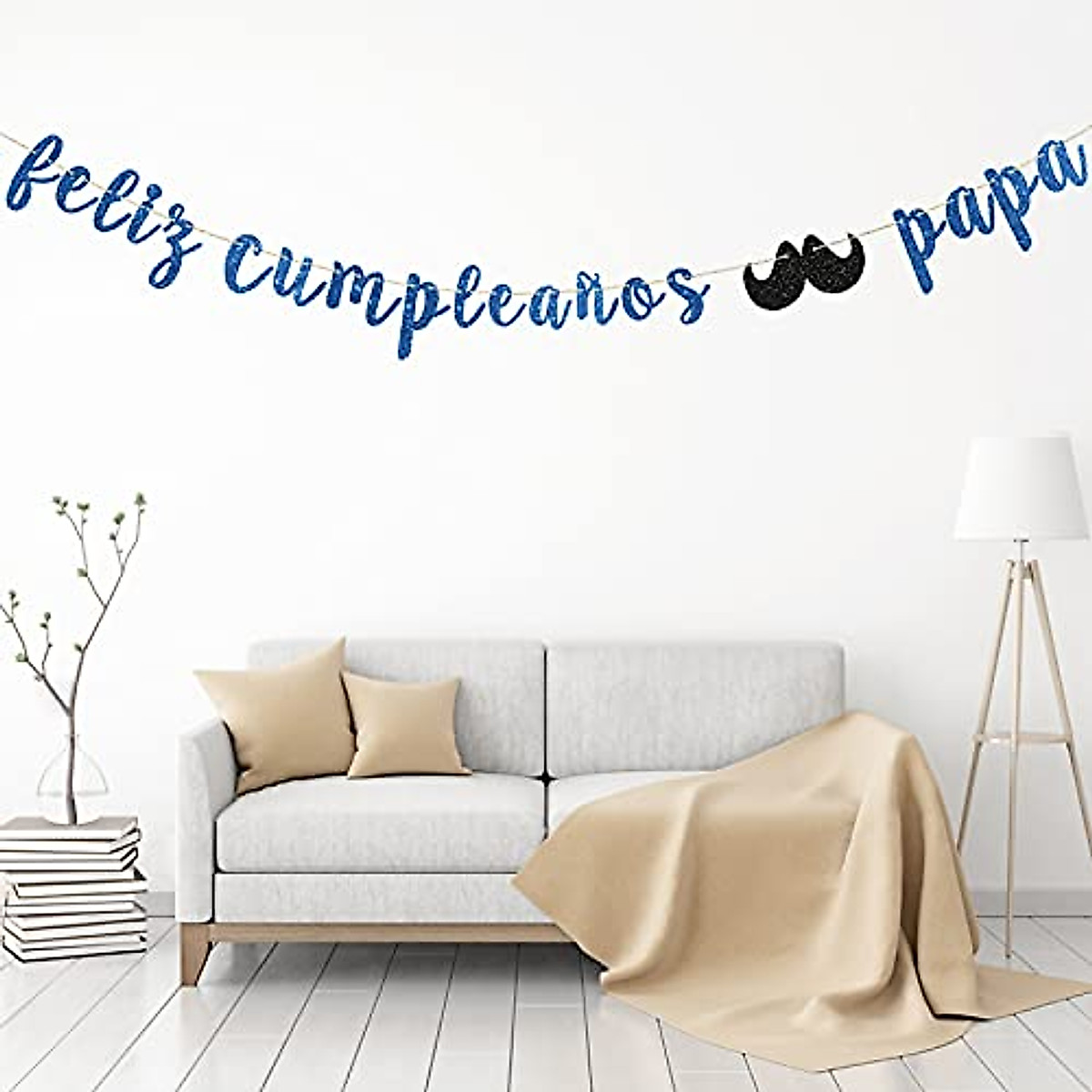Dill-Dall Feliz Cumpleaños Papa Banner, Fiesta Theme Party Decorations, Dad Birthday Party Banner, Happy Birthday Banner for Men (Blue)