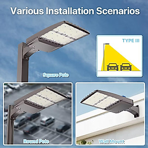 HYPERLITE LED Parking Lot Lights 300W LED Shoebox Light with Dusk to Dawn Photocell - 45000lm 5000K UL Certified IP65 LED Area Light for Court|Stadium|Parking Lot|Roadways