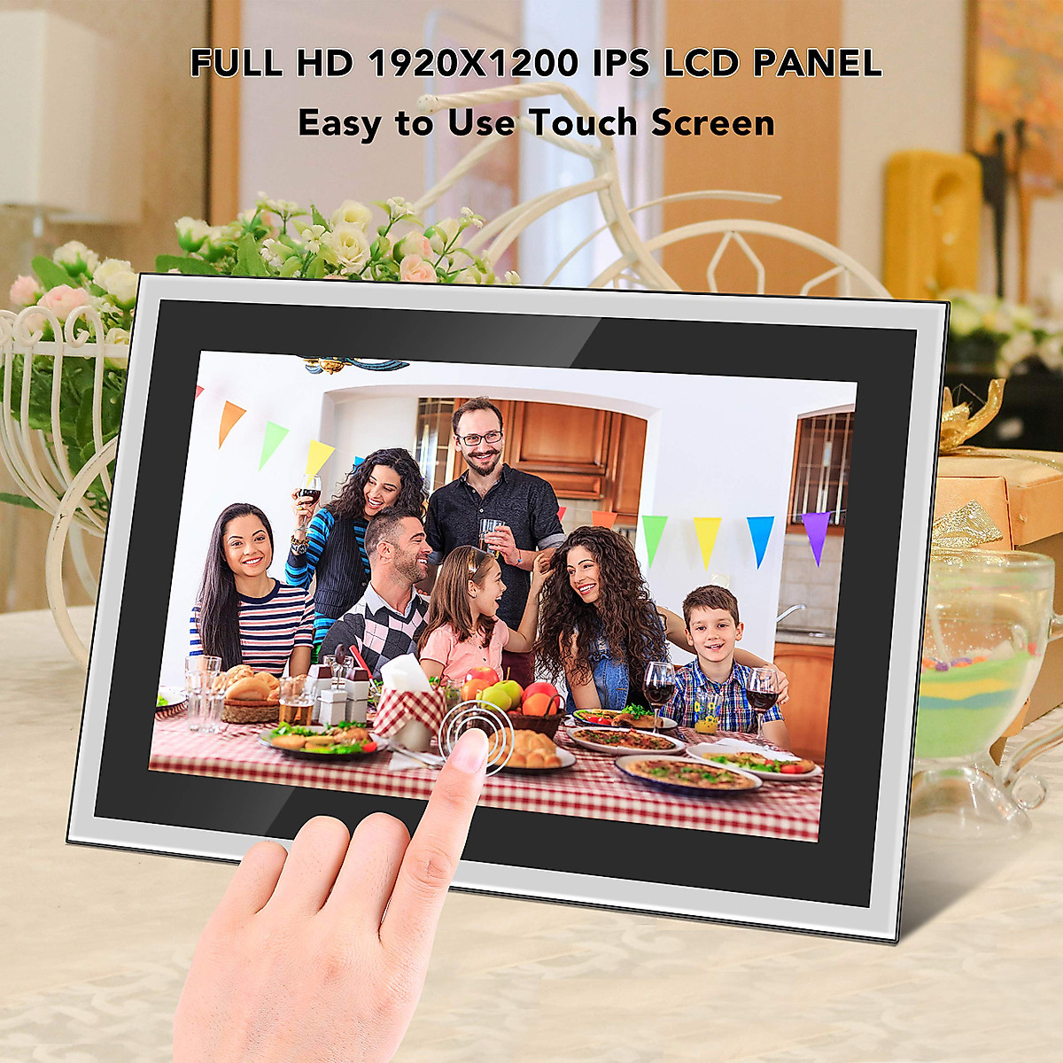 Feelcare Digital WiFi Picture Frame 10 inch, Send Photos or Videos from Anywhere, 5GHZ WiFi,16GB Storage,1920x1200 IPS FHD Display,Touchscreen for Easy Navigation