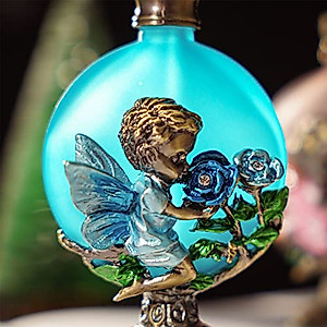 YU FENG Vintage Cherub Angel Perfume Bottles Empty Decorative Refillable Crystal Glass Perfume Bottle(Blue,30ML)