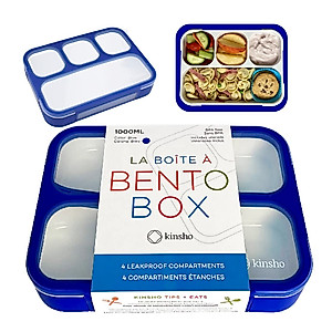 Bundle of Bento Lunch Box for Kids Boys Adults with Utensils (Blue) + Ice Packs for Lunch Bags (Blue & Turquoise)