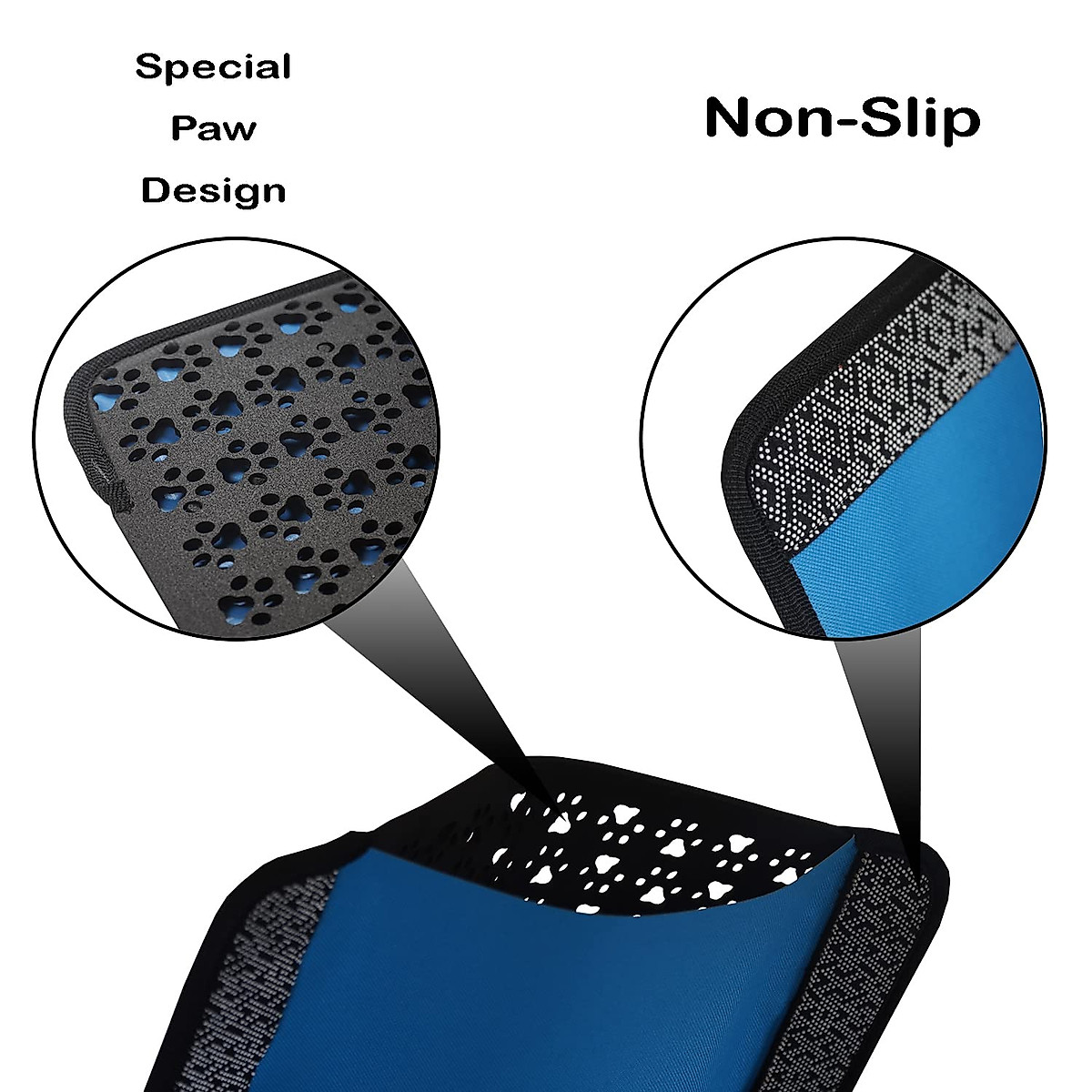 KAYOUBI Cat Litter Mat Litter Trapping Mat, Double-Layer Kitty Paw Design, Urine and Waterproof Material, Easy to Clean, Non-Slip, Scatter Control, Sifting, Kitty Mat, (Blue)