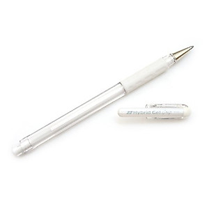 Pentel K118LW Hybrid Rollerball Pen White