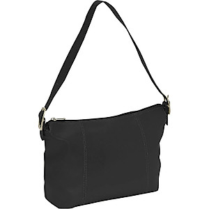 Piel Leather Medium Shoulder Bag, Black, One Size