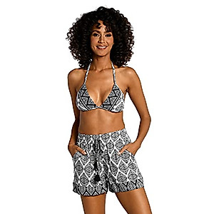 La Blanca Womens Beach Short Swimsuit Cover Up Swim Trunks, Black/White//Oasis Tile, Medium US