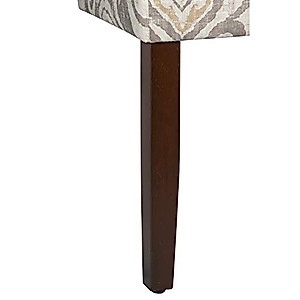 HomePop Parsons Classic Upholstered Accent Dining Chair, Set of 2, Taupe and Cream Medallion