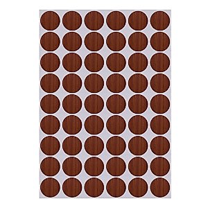 54 PCS in 1 Sheet Self-Adhesive Screw Hole Stickers Plastic Screw Covers Caps Plastic Screw Free Sticker Wood Textured Cover 21mm/0.82" Dia for Wooden Furniture Cherry Wood