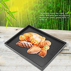 Fdit Rectangle Shape Solid Wood Tea Coffee Snack Food Meals Serving Tray Plate Home Hotel Restaurant Trays(36 x 27cm)