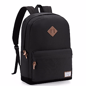 Kasqo School Backpack, Classic Lightweight 14 Inch Laptop Bookbag for Men Women Teens Girls Boys College, Red