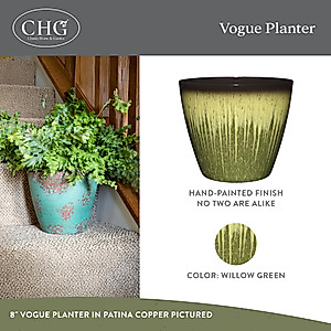 Classic Home and Garden 3/807G/1 Premiere Collection Planter, Vogue 8", Willow Green