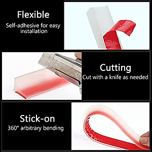 New Collapsible Shower Threshold Water Dam, Self Adhesive Silicone Waterproof Barrier Bathroom and Kitchen Water Strip Dam Shower Guard for Dry And Wet Separation Caulk Seal Strip Edge Trim(TM)