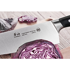 Cangshan TS Series 1020748 Swedish 14C28N Steel Forged 7-Inch Nakiri Knife and Wood Sheath Set