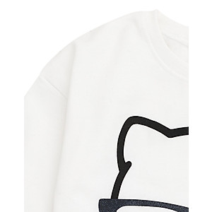 Hello Kitty Little Girls Fleece Sweatshirt and Skirt Plaid White/Red 7-8