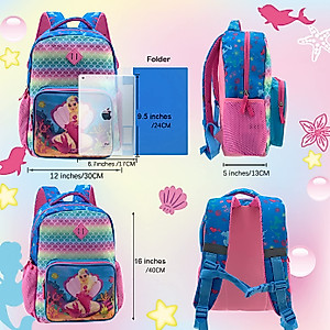 HAPPYSUNNY Unicorn Backpack for Girls Reversible Sequins Unicorn School Backpack 15 Inch Kindergarten Preschool Elementary Children Bags with Elastic Mesh Pockets for Bottle