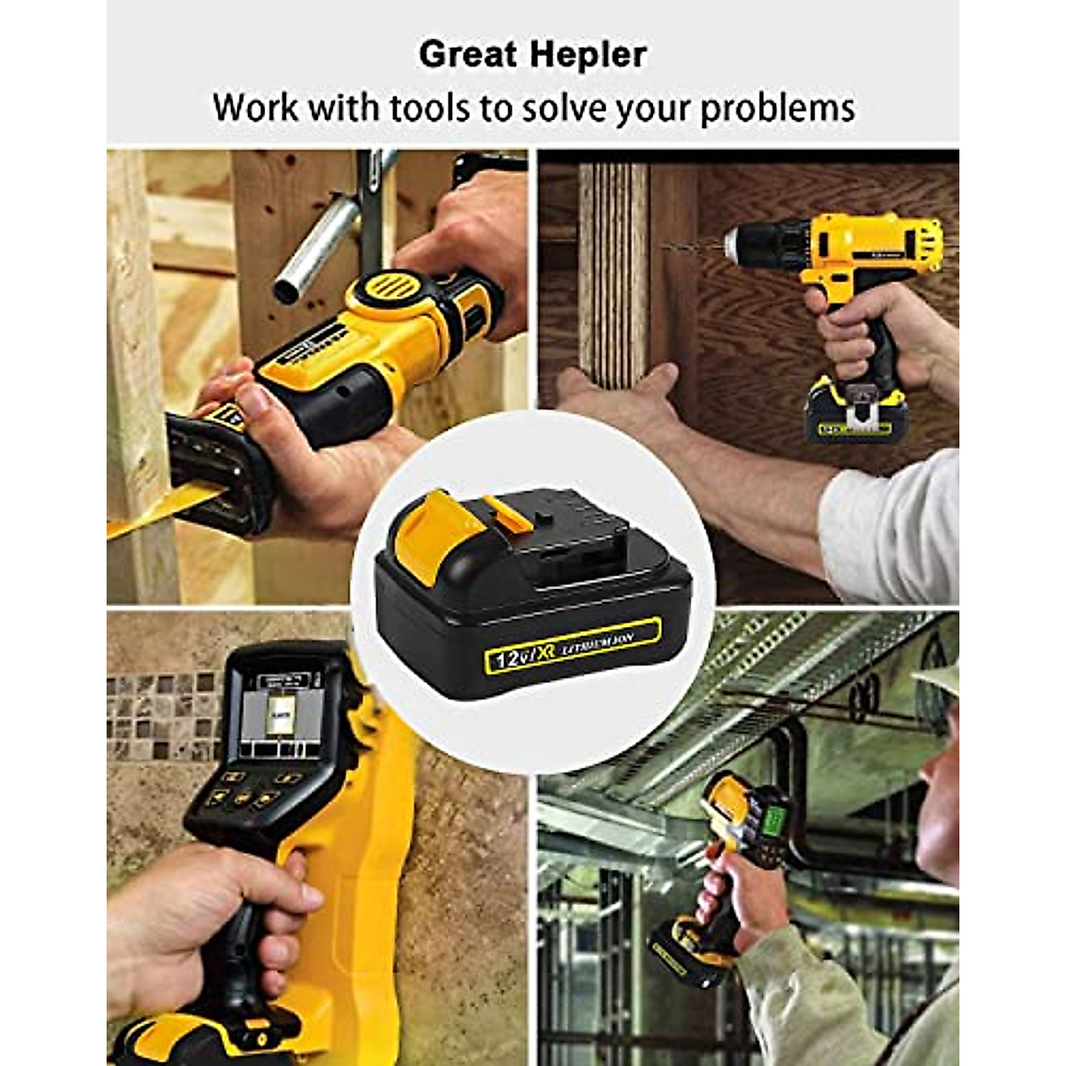 COMRGIKE 3.0Ah 12V 2Pack Battery Replacement for Dewalt 12V Battery DCB123 DCB127 DCB122 DCB124 DCB121 Compatible with Dewalt 12V Tools, for Xtreme/ DCL045B/ DCF903B etc. Series